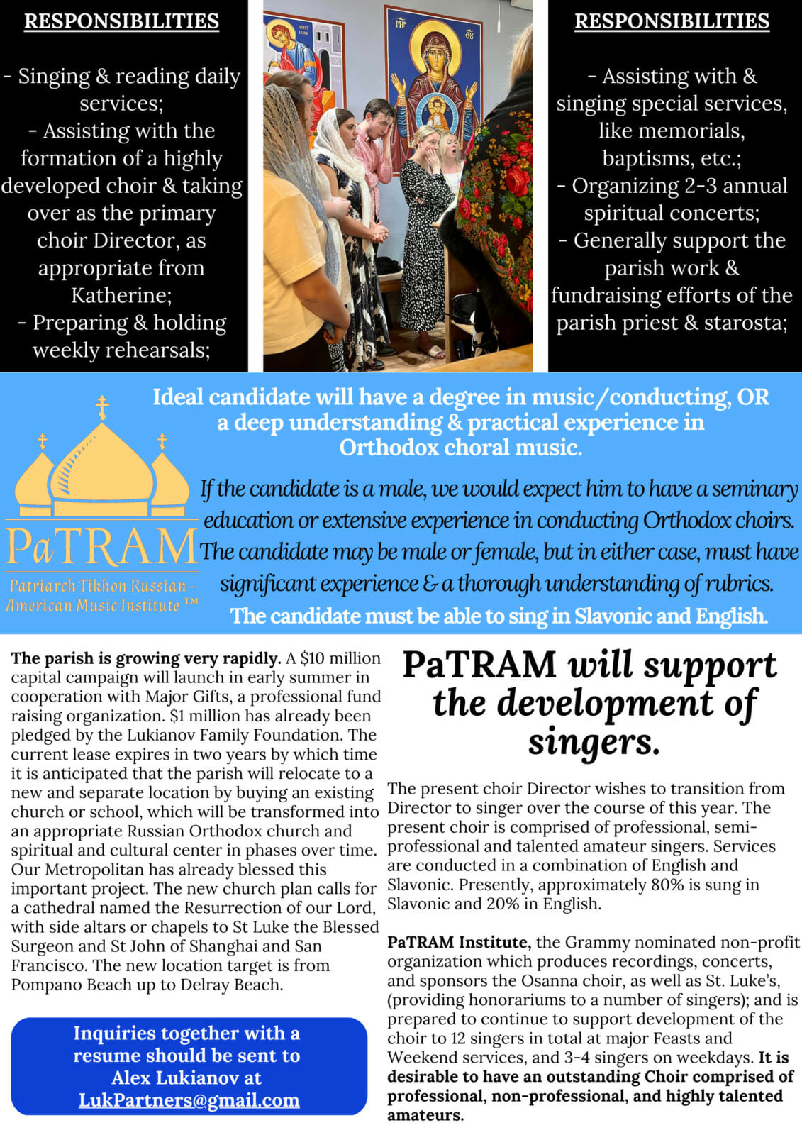 EXCITING Church Conductor and Singer Opportunities at St Luke’s Parish ...