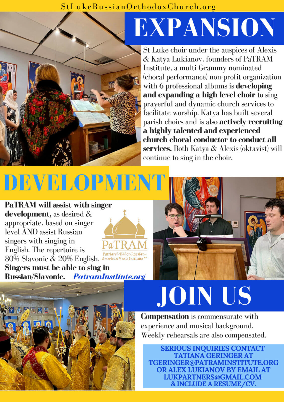 EXCITING Church Conductor and Singer Opportunities at St Luke’s Parish ...